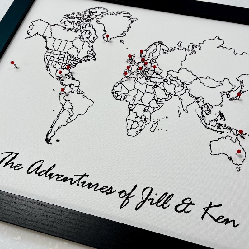 Linen World Map Etsy