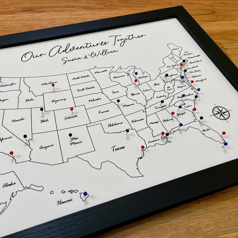 Push Pin Map - Etsy