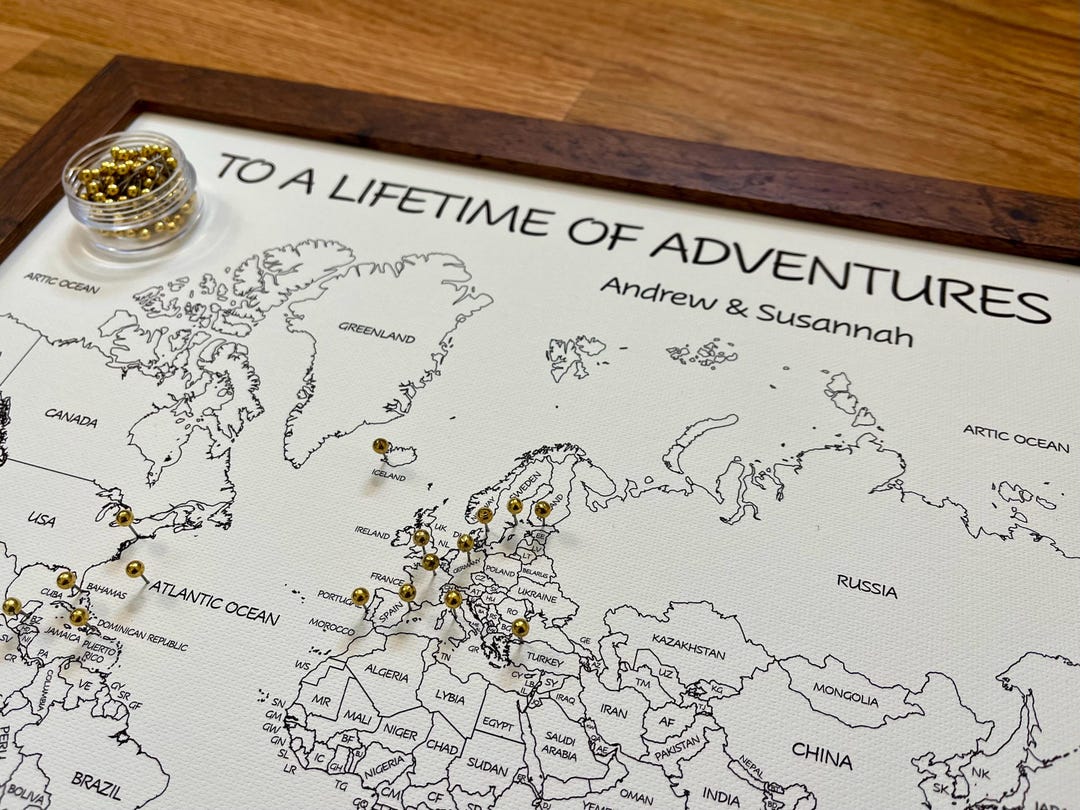 World Push Pin Personalized Map, Custom Push Pin Map for Travels ...