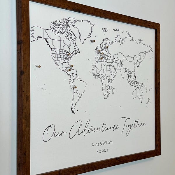 Framed World Map - Etsy