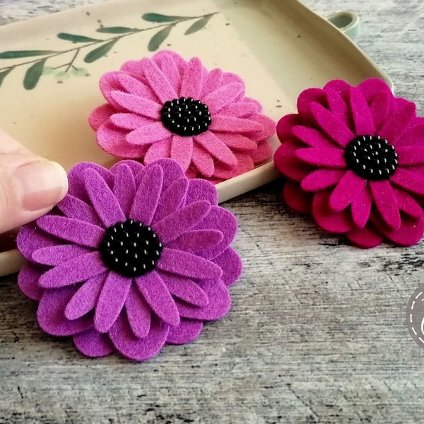 Felt Flower Brooch - Etsy