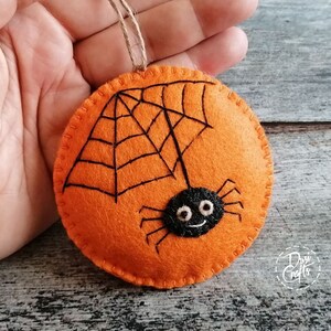 Felt Halloween Ornament With Spider Web Motif, Spooky Home Decor ...