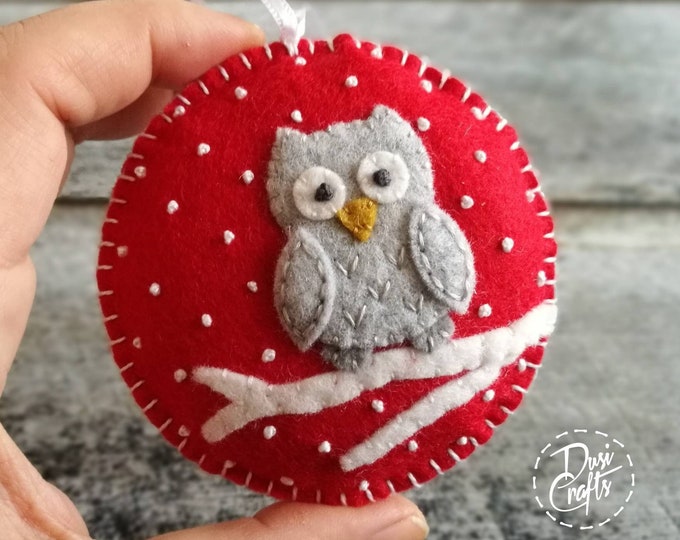 Felt Owl Christmas Ornaments Woodland Christmas Decorations / - Etsy