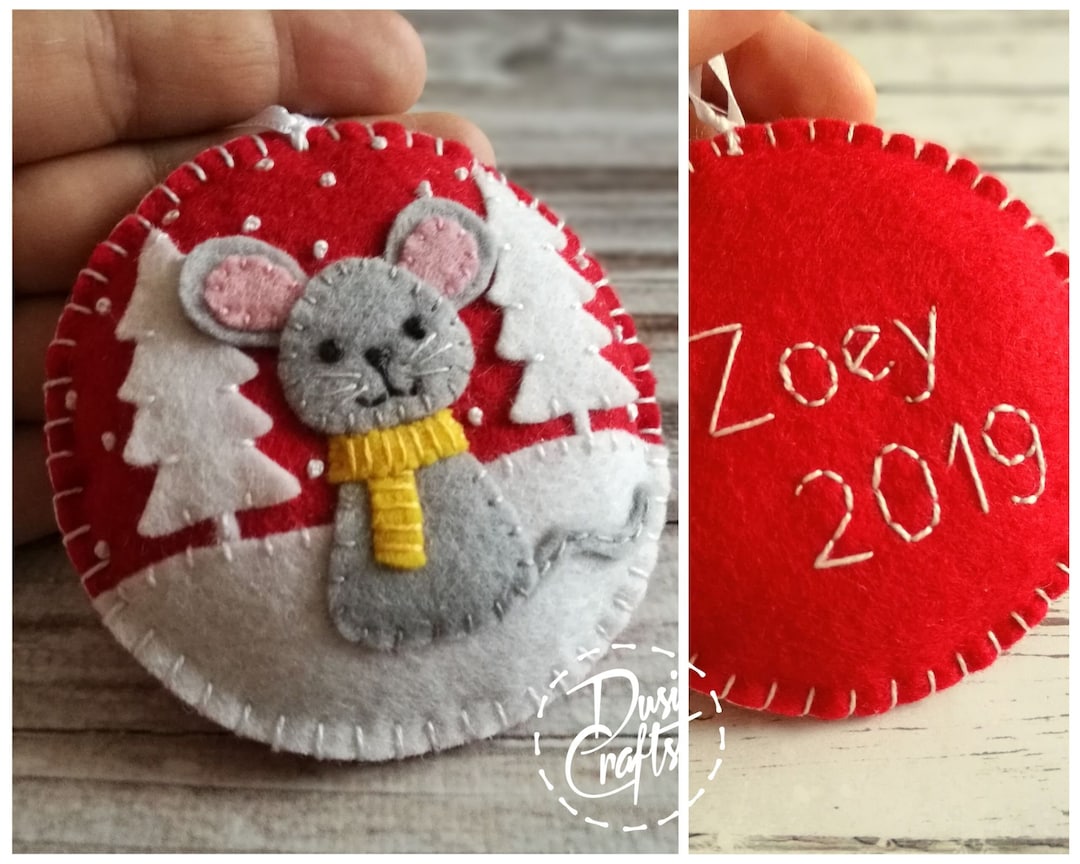 Christmas Mouse Ornament, Felt Mice Christmas Ornament / Possible ...