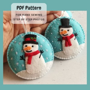 Penguin, Polar Bear, Snowman Christmas Ornament PDF Tutorial & Pattern ...