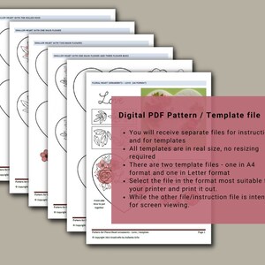 Felt Floral Love Heart Ornaments PDF Tutorial & Pattern for Hand Sewing ...