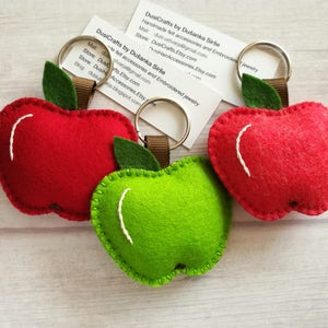 Wool Felt Apple Keychain, Apple Gift, Best Teacher Gift, Teachers Apple ...
