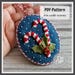 Felt Ornament With Candy Canes PDF Tutorial & Pattern for Hand Sewing ...