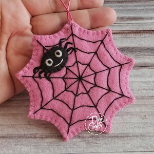 Felt Halloween Ornament With Spider Web Motif, Spooky Home Decor - Etsy
