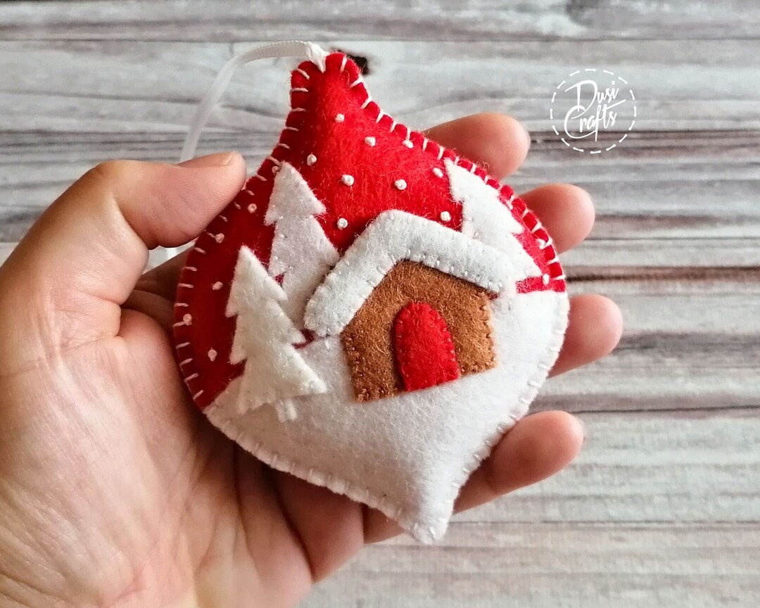 Felt Bauble Christmas Ornament With Winter Landscape Motif, New House ...
