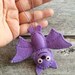 Smaller Purple Halloween Bat Ornament Wool Felt Fall - Etsy