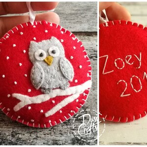 Felt Owl Christmas Ornaments, Woodland Christmas Decorations / With ...