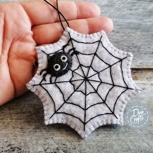 Felt Halloween Ornament With Spider Web Motif, Spooky Home Decor - Etsy