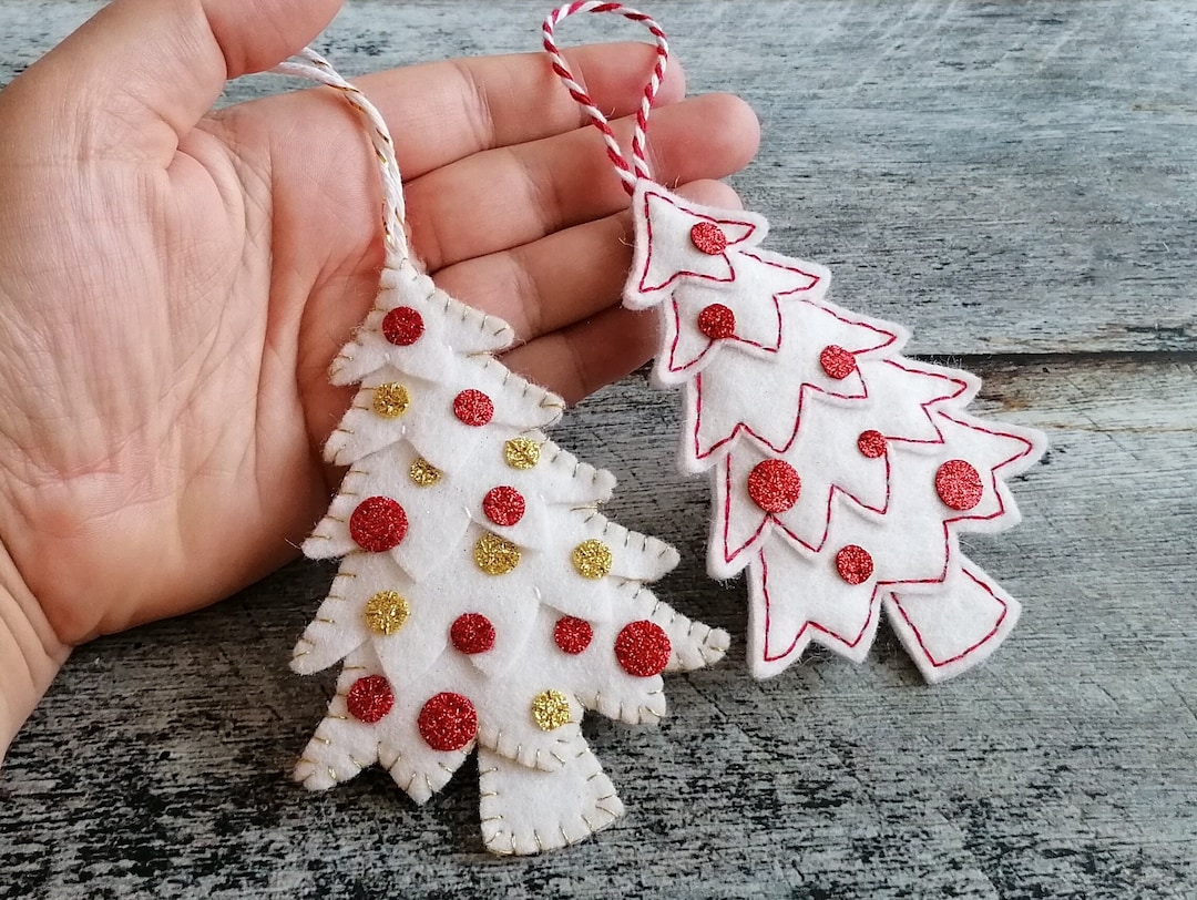 READY to SHIP / Smaller Wool Felt Tree Shaped Christmas - Etsy UK