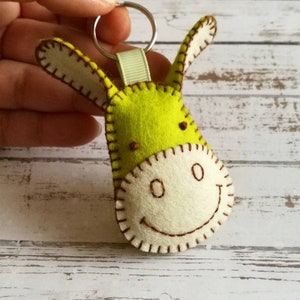 Wool Felt Donkey Blue Donkey Keychain Animal Gray Donkey - Etsy