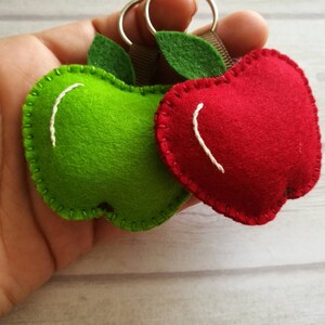 Wool Felt Apple Keychain, Apple Gift, Best Teacher Gift, Teachers Apple ...