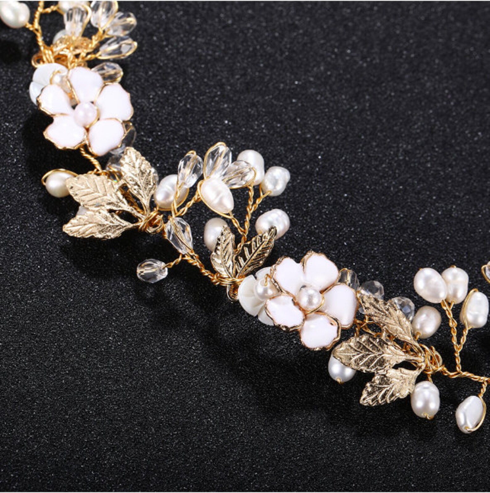 Silver/gold Floral Wedding Headband Floral Bridal Headband | Etsy