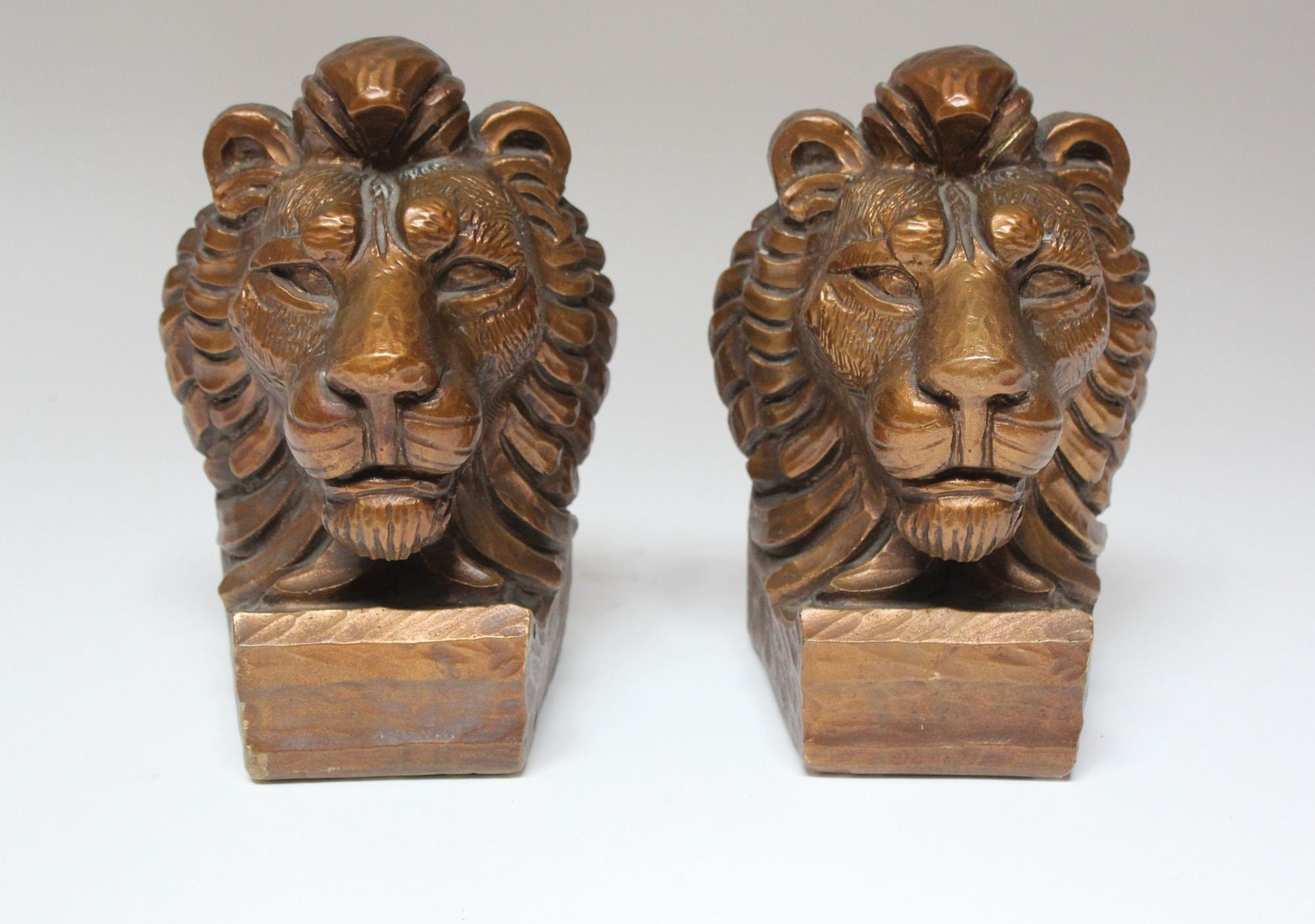 Pair of Mid-century Modern Gold "lion" Bookends - Etsy