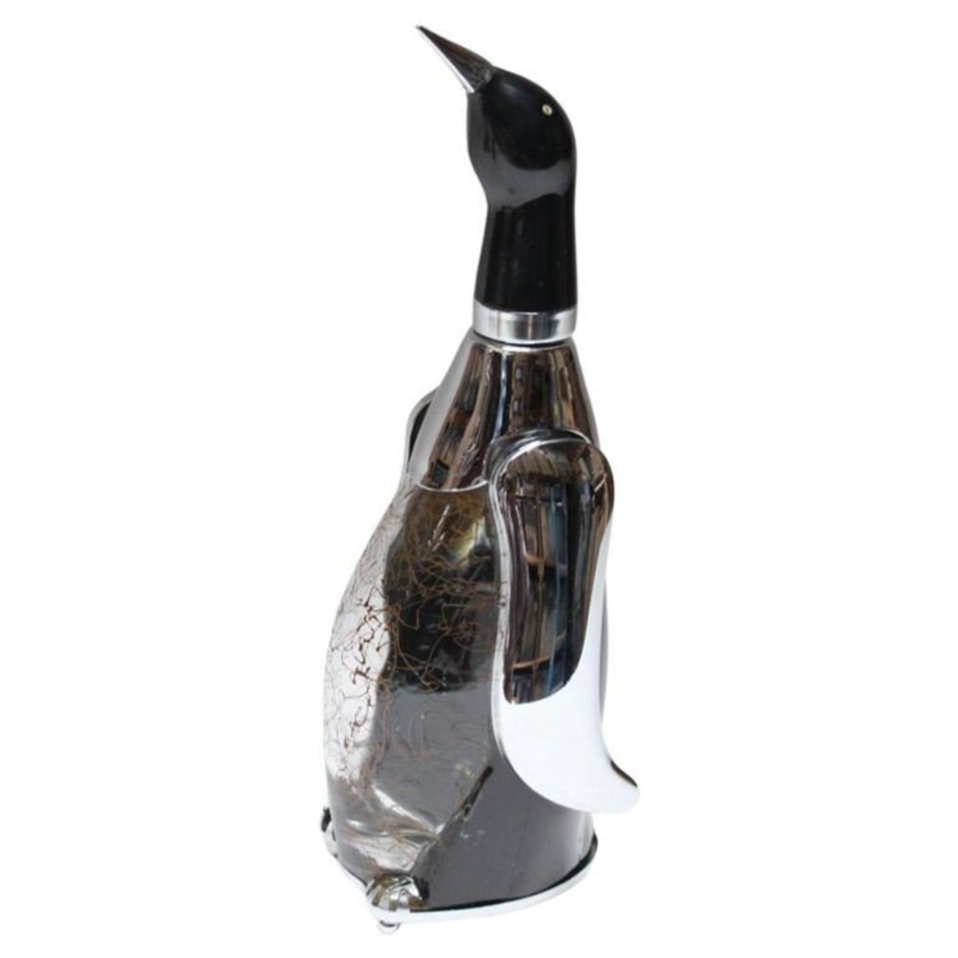 Vintage Japanese Chrome and Etched Glass "penguin" Decanter and Music ...