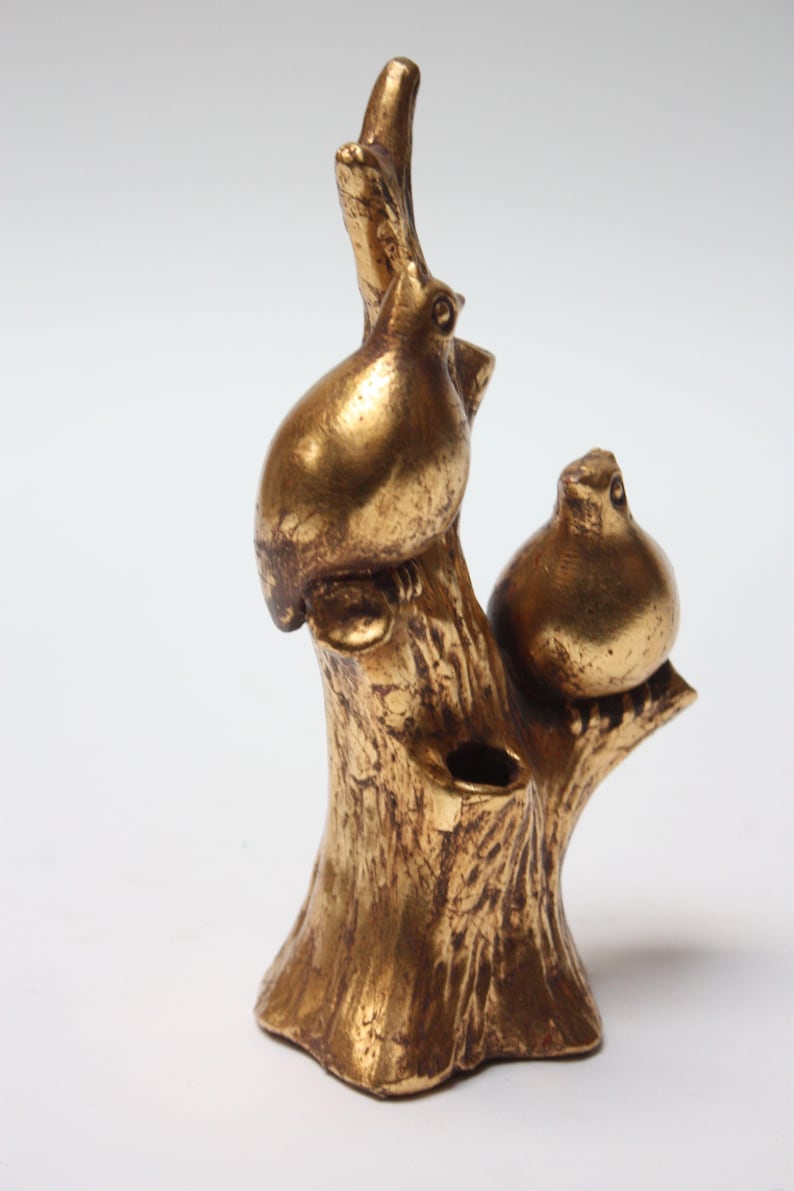 Mid-century Modern Gilded Ceramic 'birds in Tree' Sculpture - Etsy