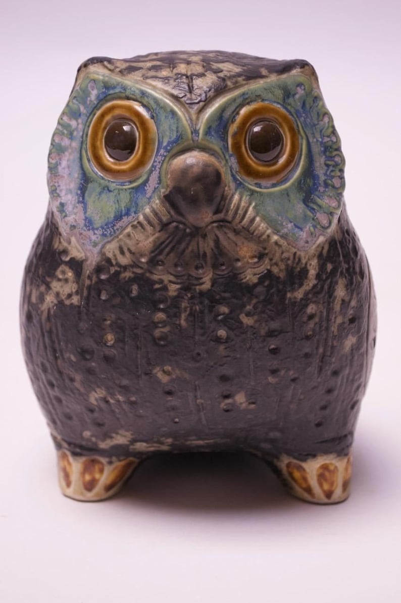 Lladro Enameled Stoneware Owl Figurine - Etsy