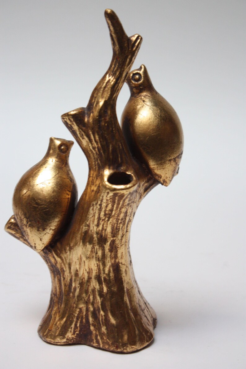Mid-century Modern Gilded Ceramic 'birds in Tree' Sculpture - Etsy
