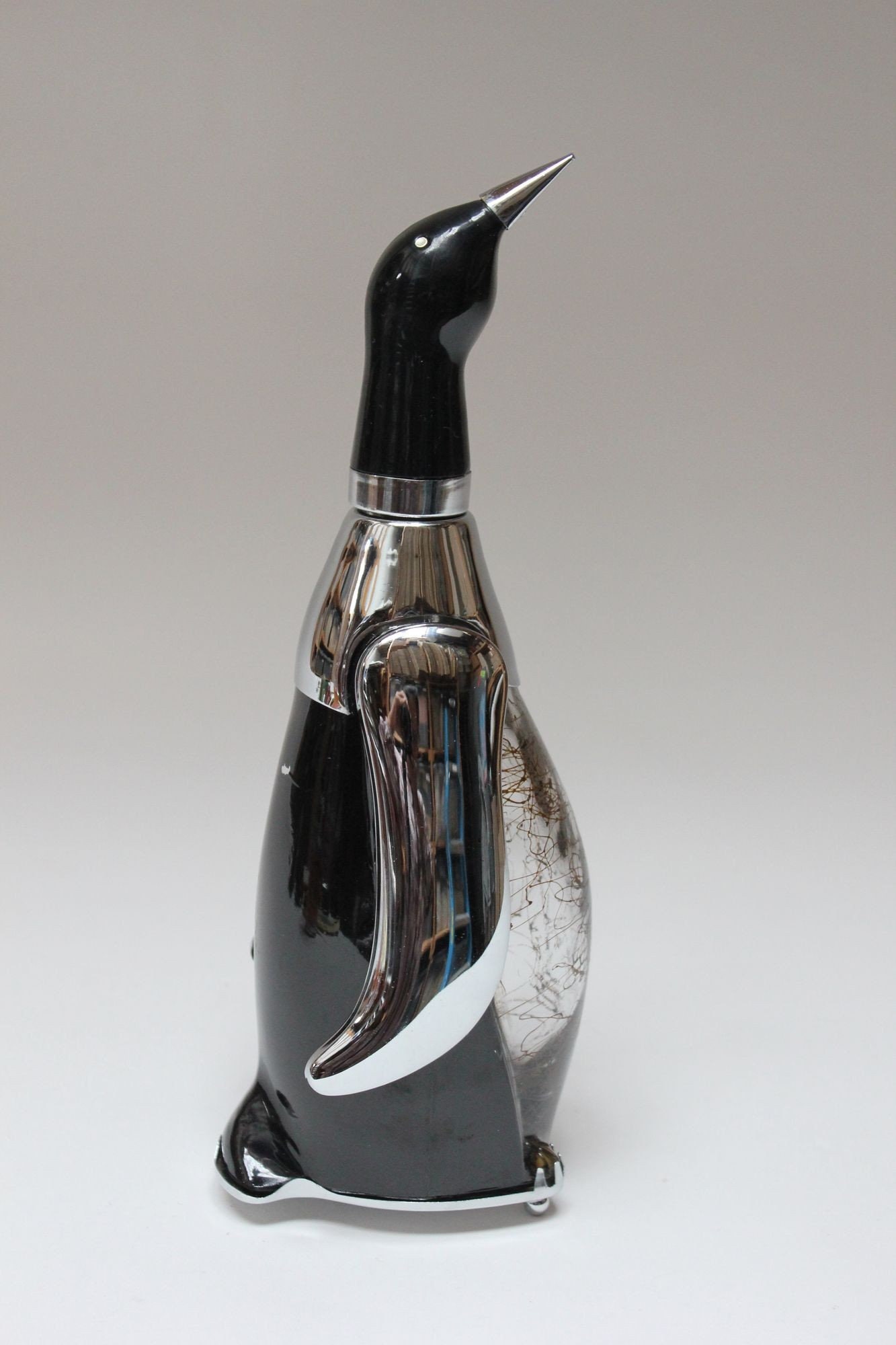 Vintage Japanese Chrome and Etched Glass "penguin" Decanter and Music ...