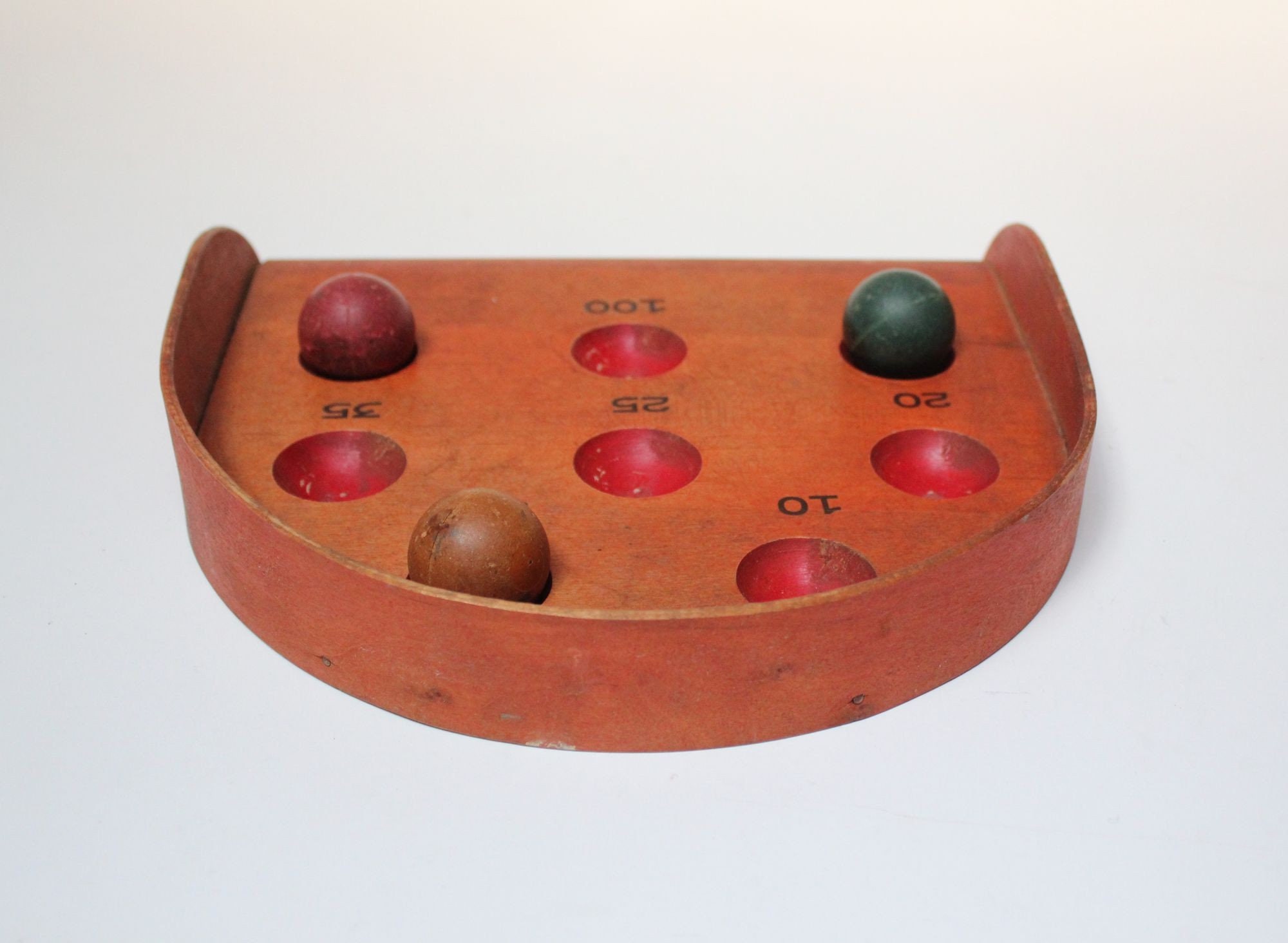 Vintage Folk Art/primitive Skee Ball Game With Three Balls - Etsy