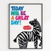 Printable Zebra Print, Cute Kids Print, Printable Kids Poster, Zebra ...