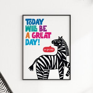 Printable Zebra Print, Cute Kids Print, Printable Kids Poster, Zebra ...