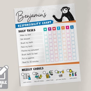 Editable Chart for Kids Printable to Do List to Do List for - Etsy