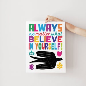 Printable Inspirational Print for Kids, Positive Affirmations, Kids ...
