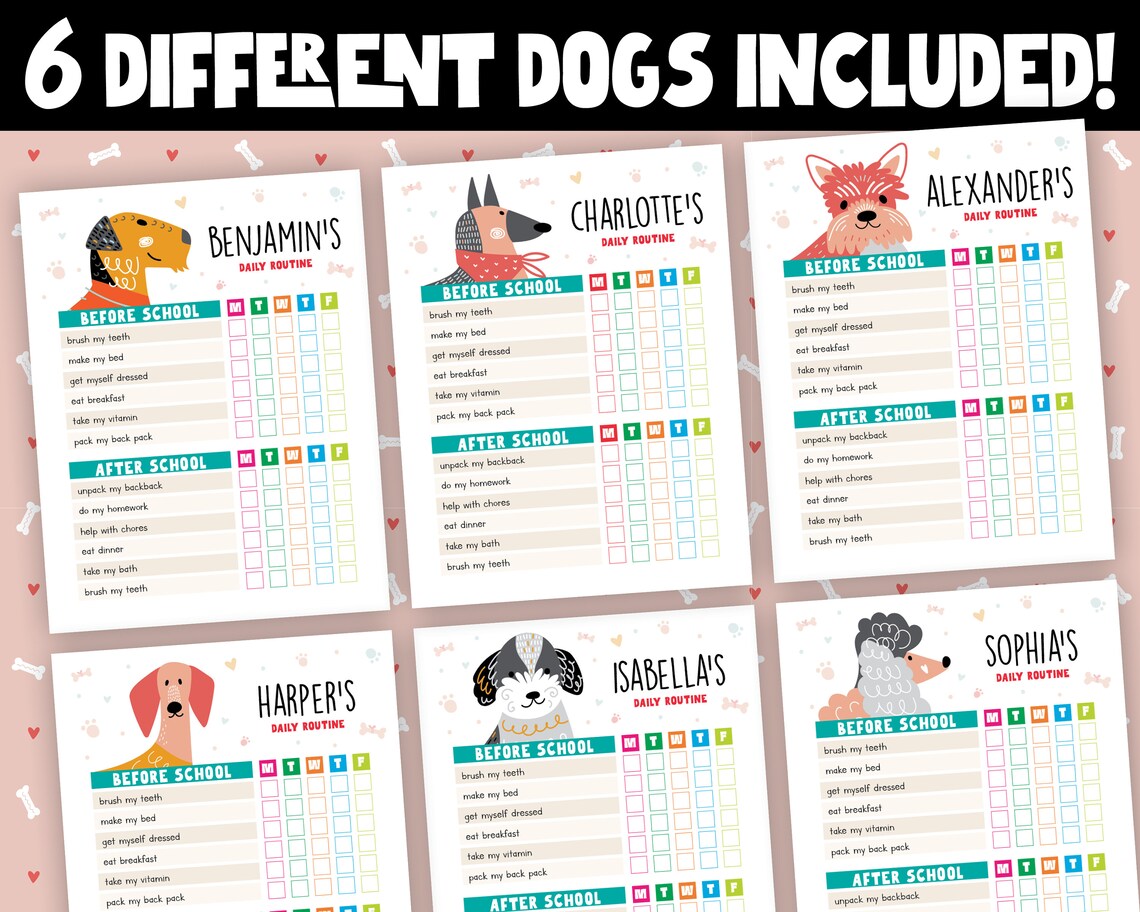 Daily Routine for Kids Editable Chart for Kids Printable to - Etsy