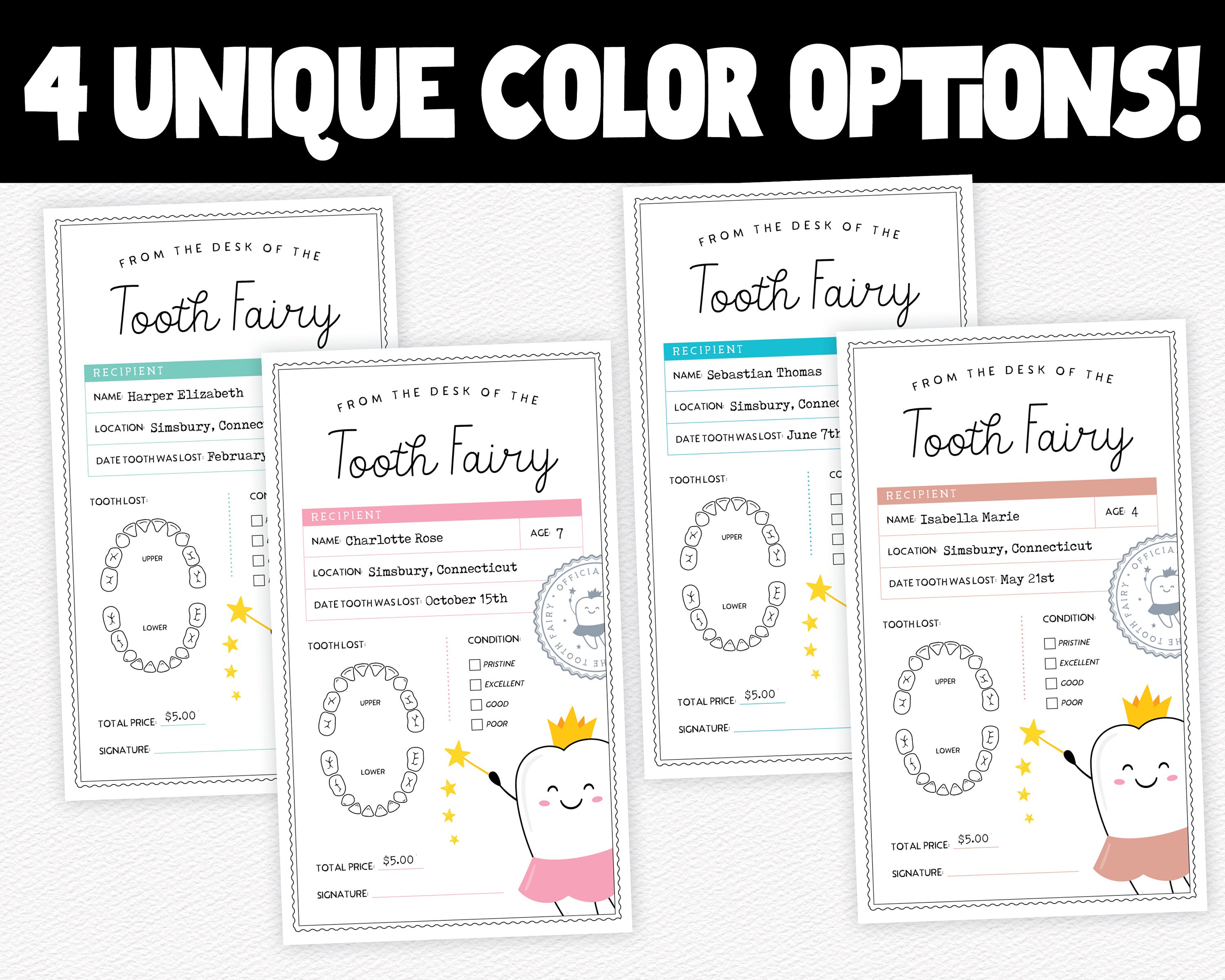 Tooth Fairy for Kids Editable Tooth Fairy Receipt Printable - Etsy Canada