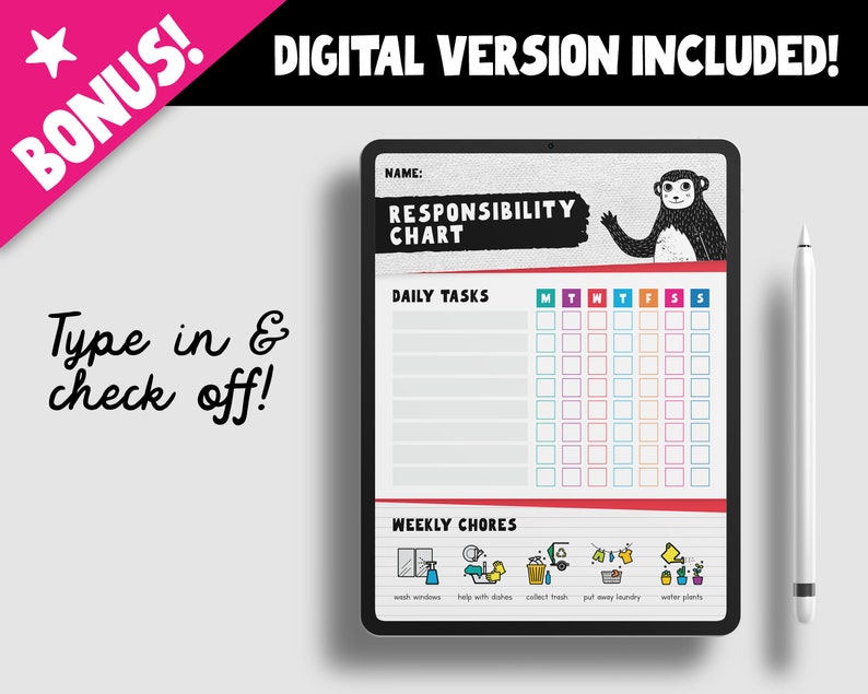 Editable Daily Routine for Kids, Chore Chart for Kids, Printable to Do ...