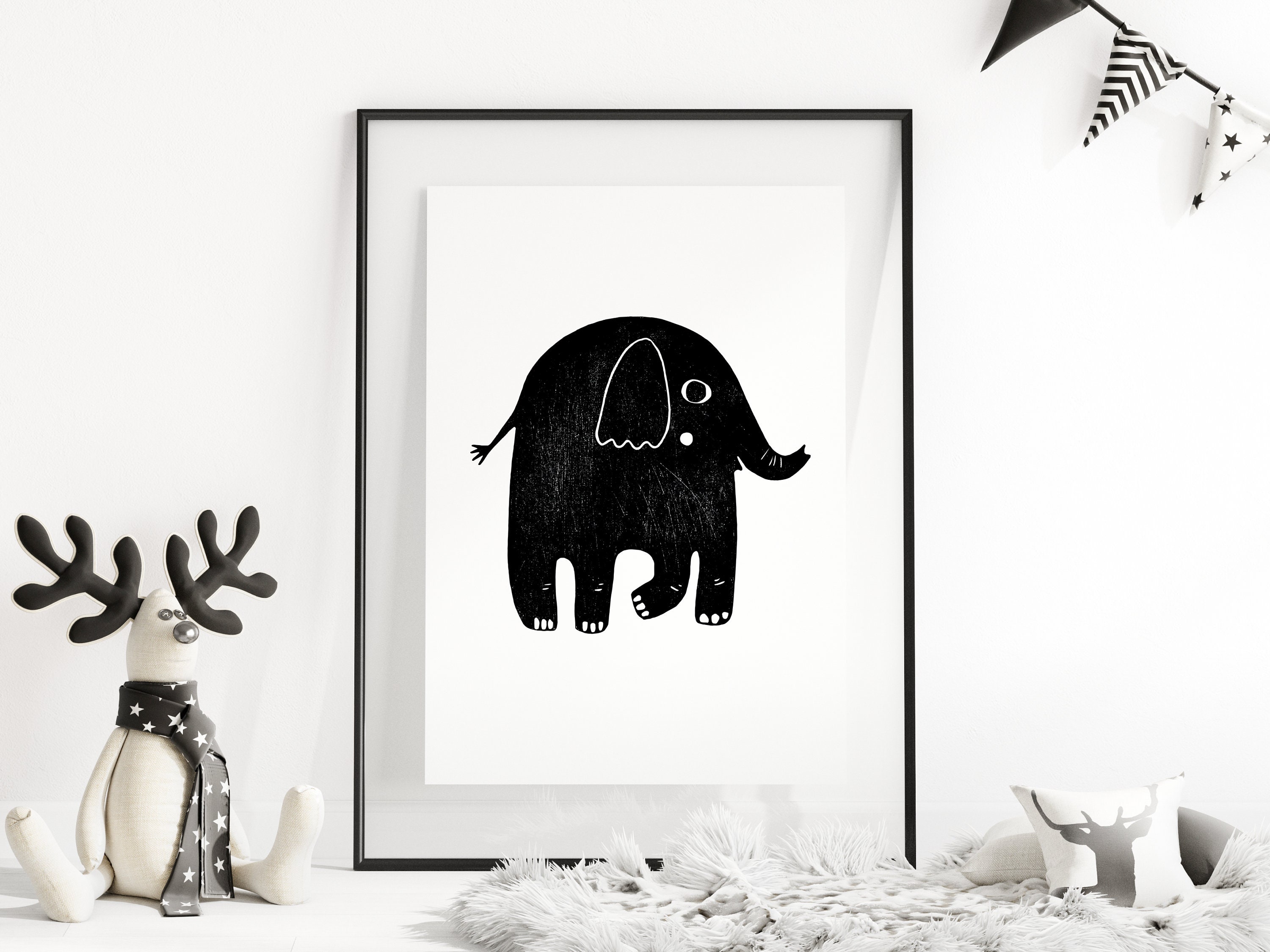 Elephant Poster, Elephant Art, Printable Elephant Art, Printable ...