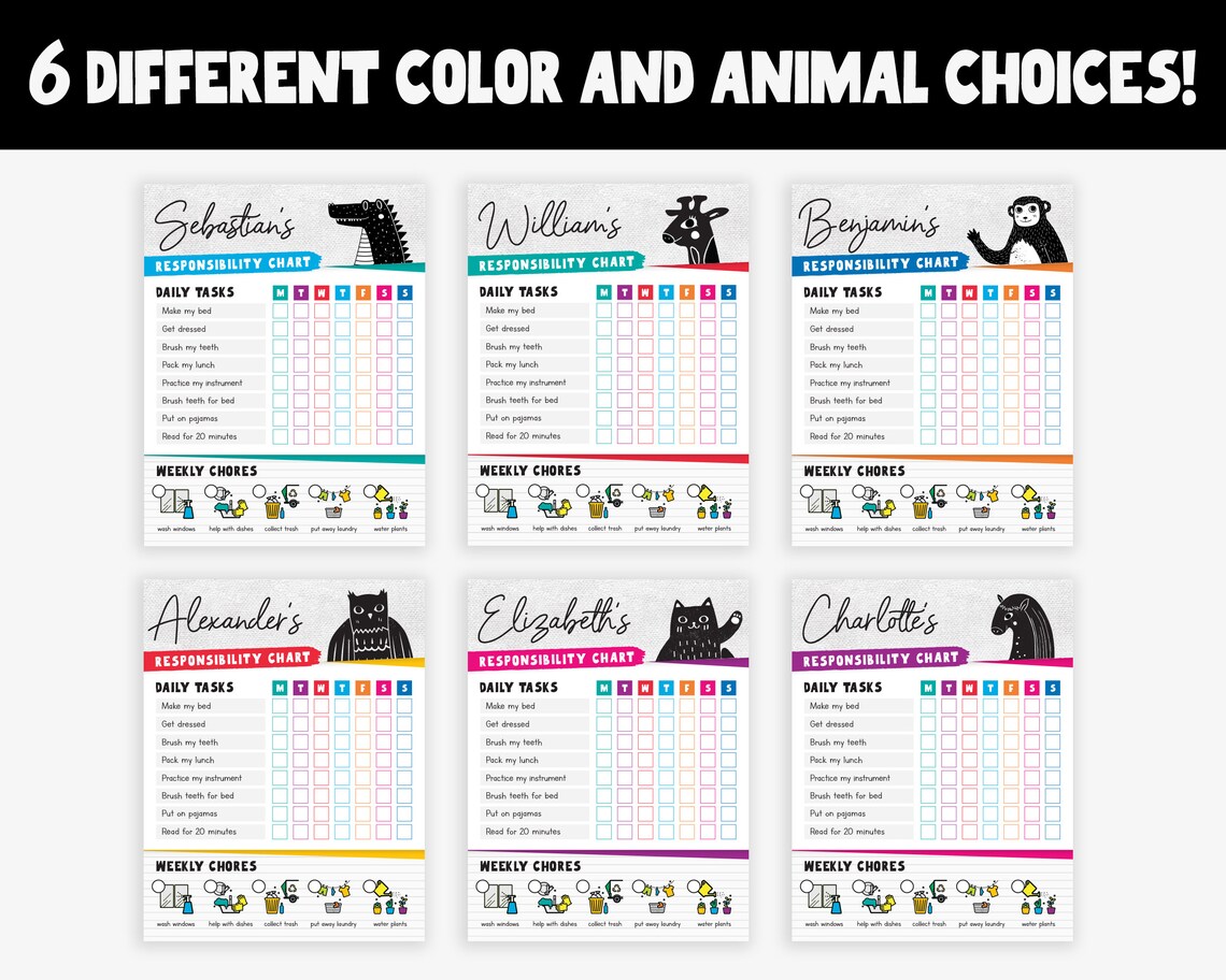 Editable Daily Routine for Kids, Chore Chart for Kids, Printable to Do ...