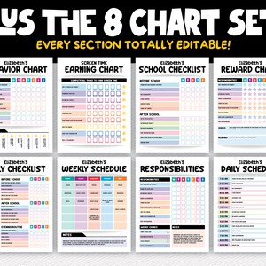 Screen Time Chart Bundle Screen Time Chore Chart Editable Chart for ...