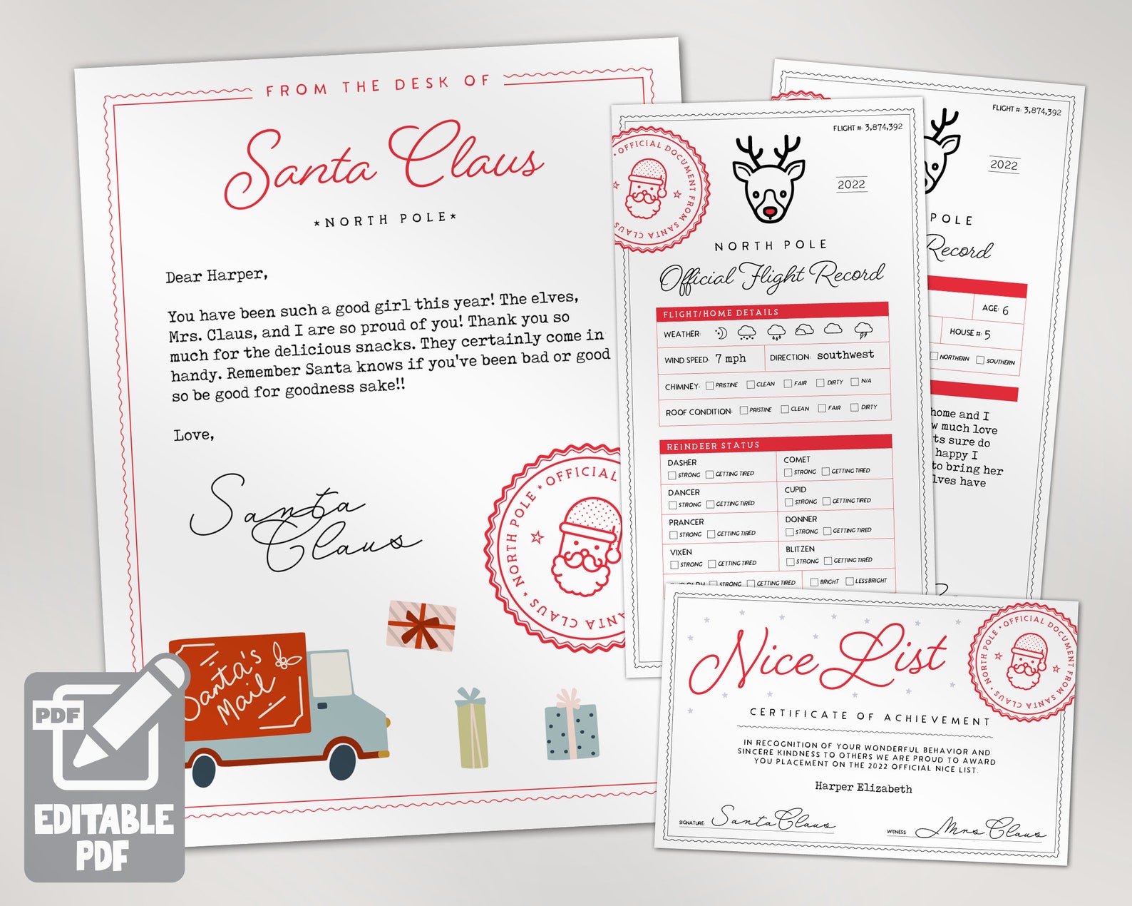 Editable Letter From Santa, Personalized Letter From Santa, Printable ...