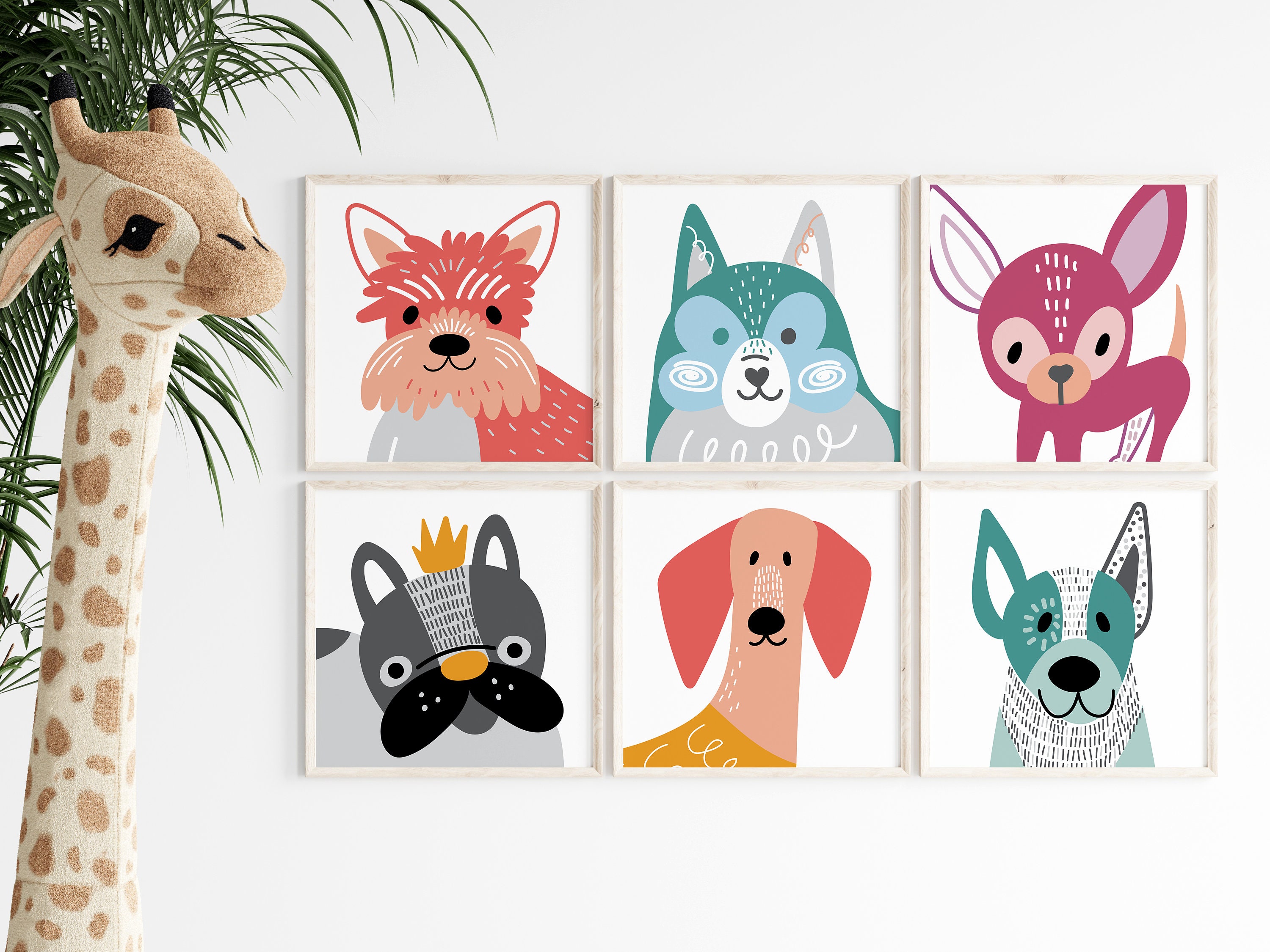 Printable Dog Prints Set of 6 Kids Room Poster Dogs Kids - Etsy