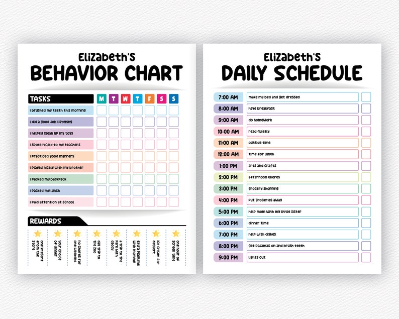 Bearbeitbares Diagramm für Kinder Druckbare To-Do-Liste Tägliche ...