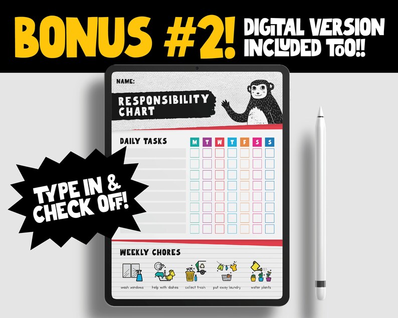 Editable Chart for Kids, Printable to Do List, to Do List for Kids ...