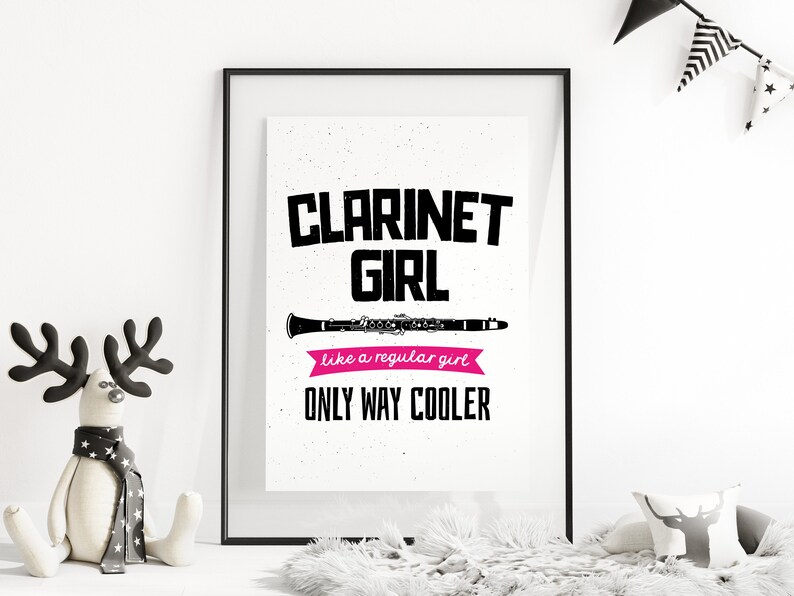 Printable Clarinet Poster, Clarinet Print for Girls, Printable Kids ...
