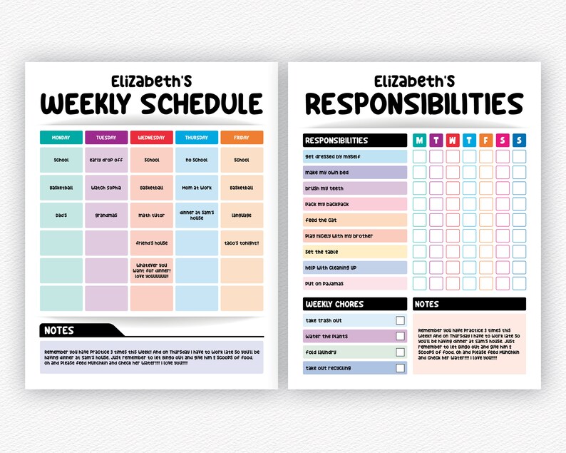 Bearbeitbares Diagramm für Kinder Druckbare To-Do-Liste Tägliche ...