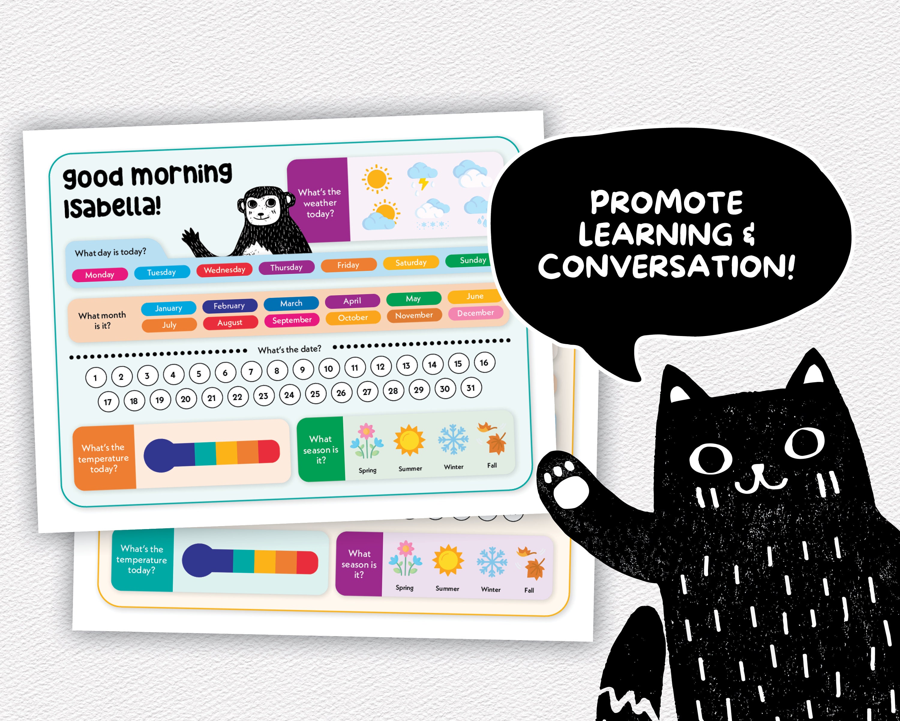 Daily Morning Board for Kids Calendar Activities for Kids - Etsy