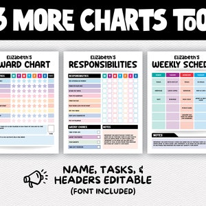 Screen Time Chart Screen Time Chore Chart Editable Chart for Kids Daily ...
