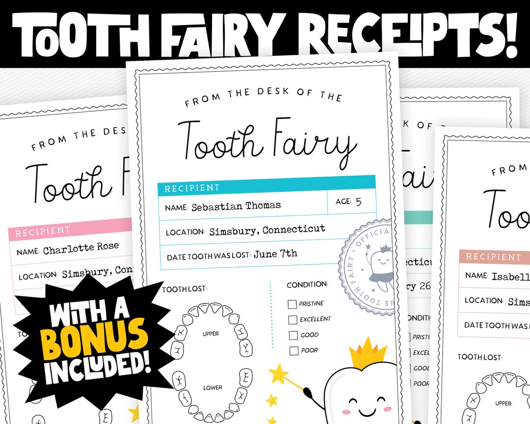 Tooth Fairy for Kids Editable Tooth Fairy Receipt Printable - Etsy Canada