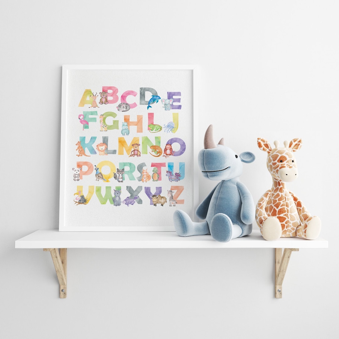 Alphabet Nursery Wall Art, Animal Alphabet Art Print, Alphabet Poster ...