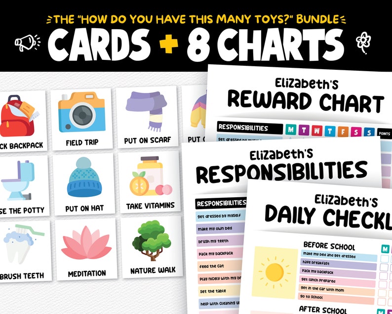 Printable Daily Routine for Kids Toddler Routine Chart - Etsy