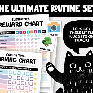 Printable Daily Routine for Kids Toddler Routine Chart Editable Visual ...